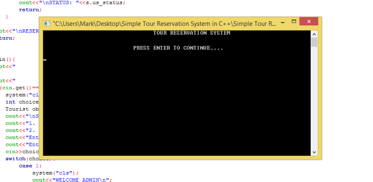 Simple Tour Reservation System in C++ Free Source Code | SourceCodester